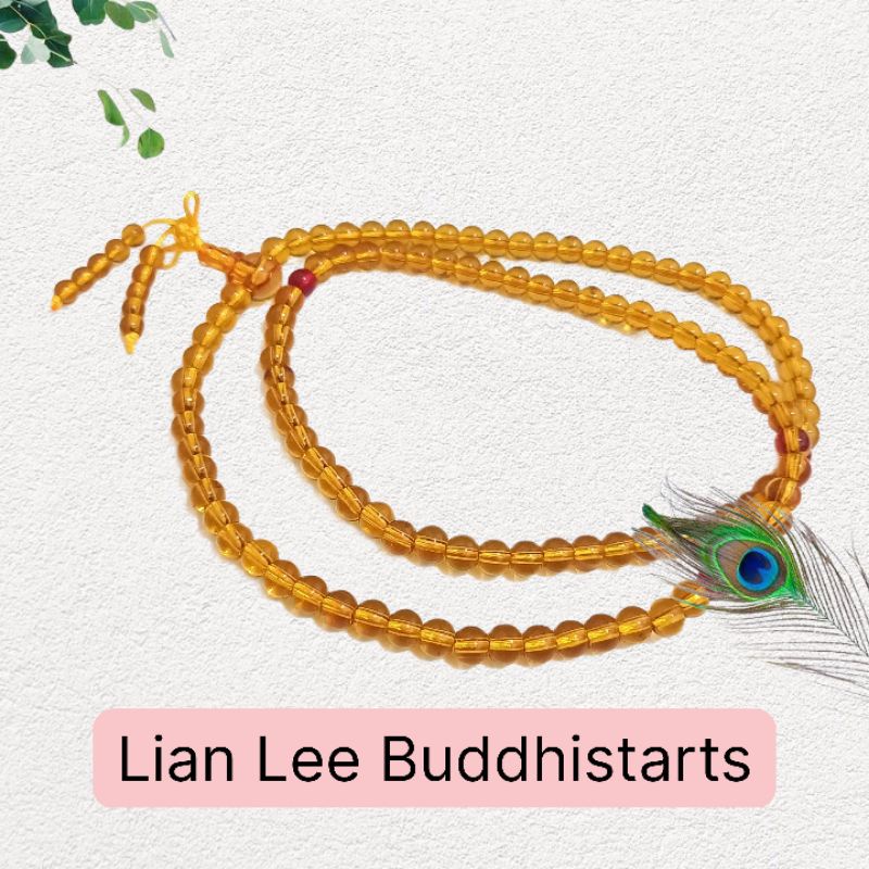 Tibetan Japamala Buddha prayer beads uk 6 mm yellow crystal | Shopee ...