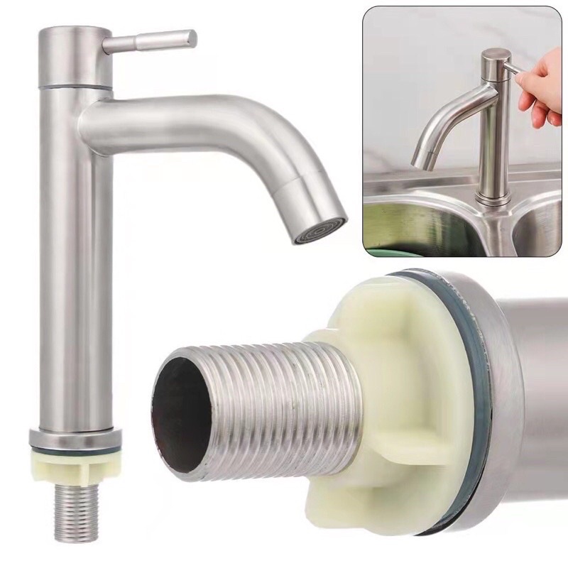 SUS304 Stainless Steel Lavatory Faucet Tall Basin FaucetBathroom ...