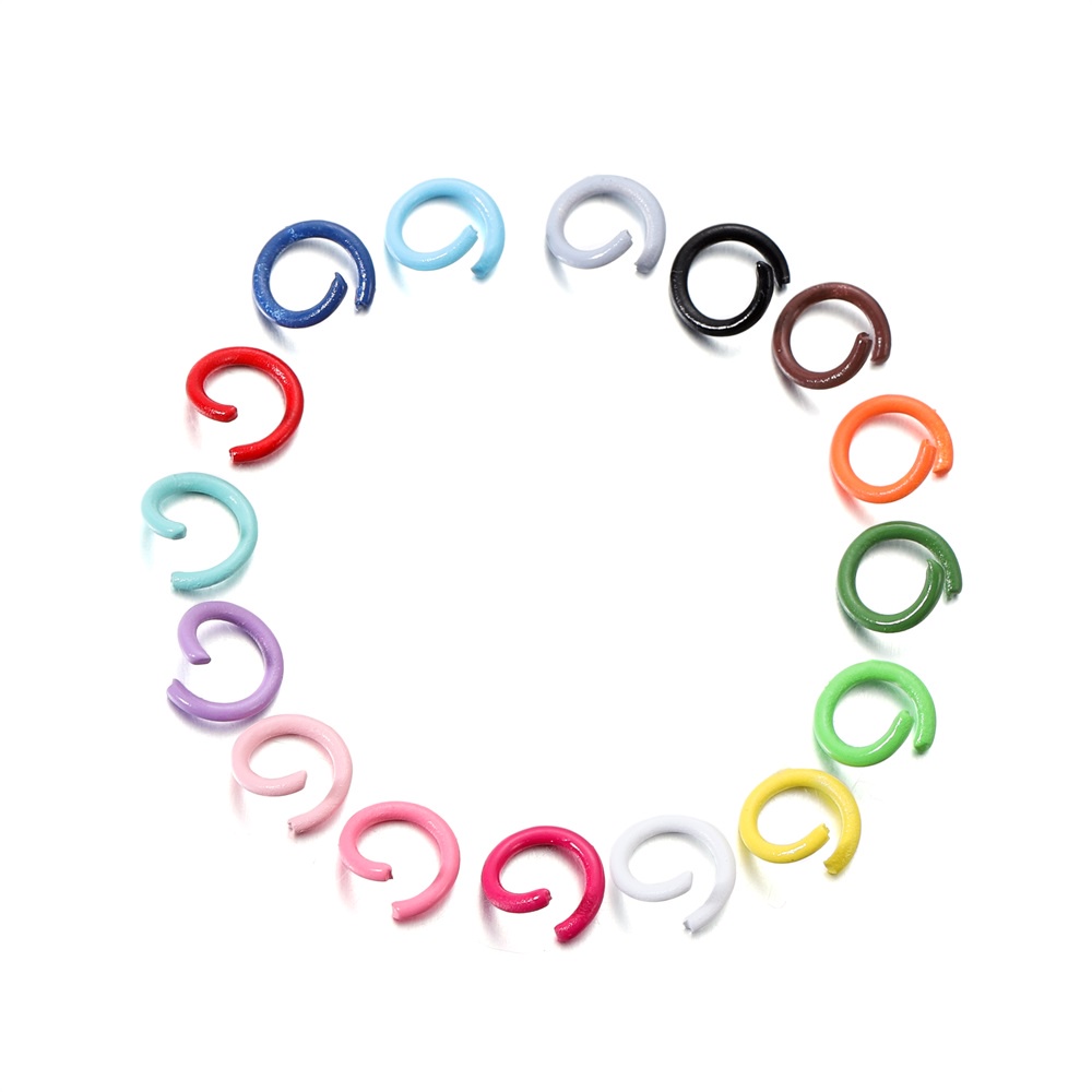 St.Kunkka 50pcs Candy Colored Metal Split Rings Paint colored ...