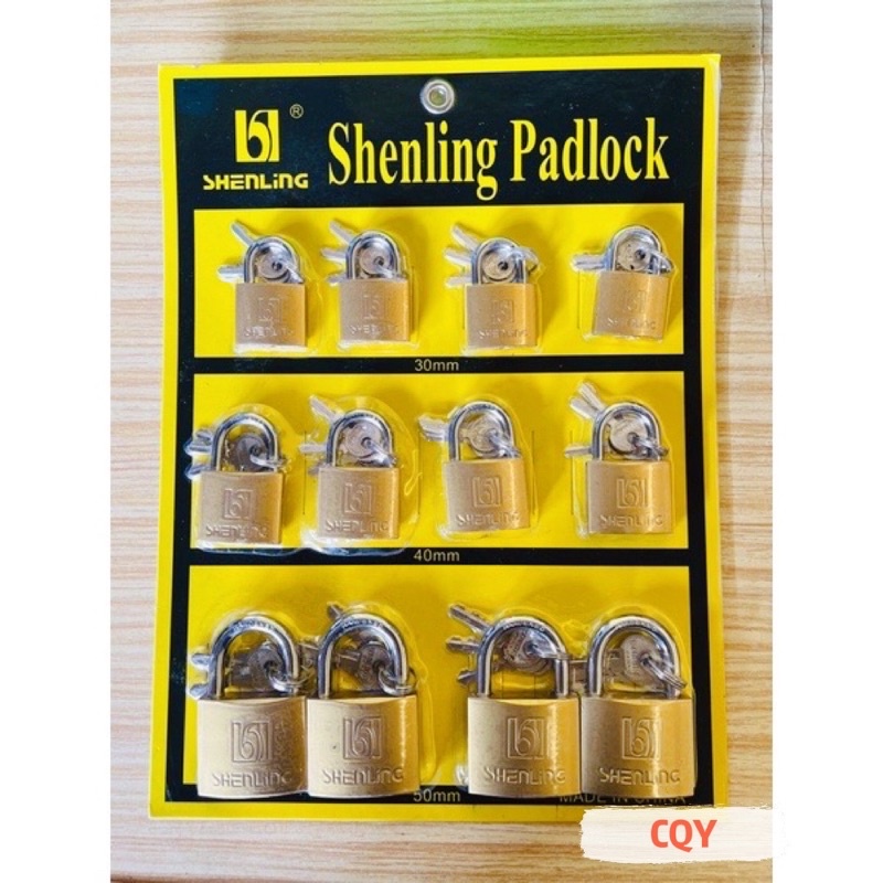 Shenling padlock (20mm,25mm,30mm,40mm,50mm)12pcs/pad COD | Shopee ...