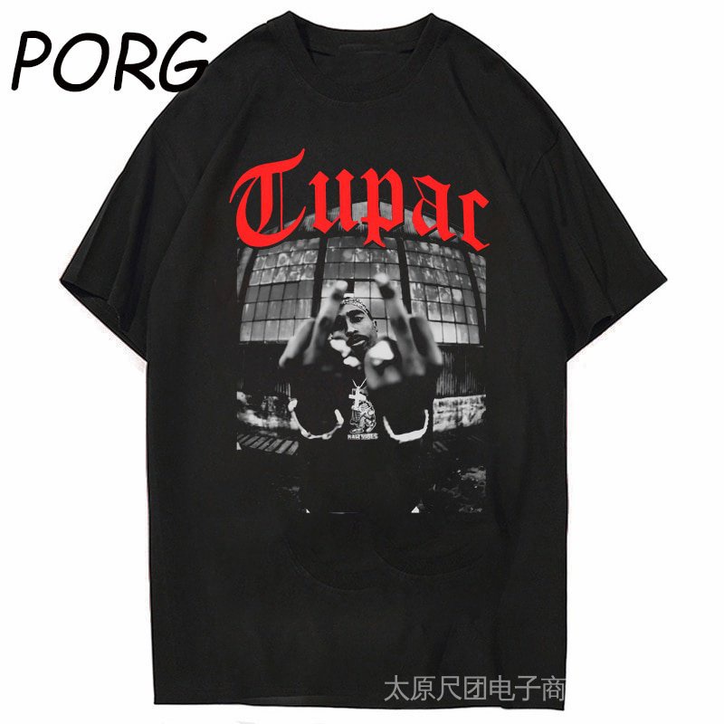 Tupac 2pac Black Tshirt Shakur Hip Hop T Shirts Makaveli Rapper ...