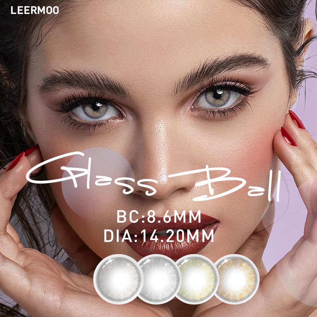 FANCY LOOK Colored 2Pcs Myopia Contact Lenses GLASS BALL Series Diopter ...