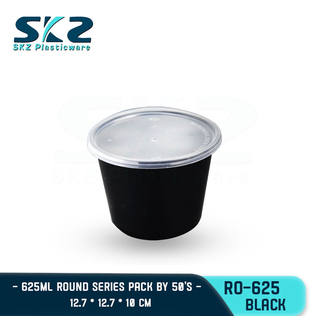 SKZ BLACK CONTAINER ROUND SERIES R0625 625ml ENVIRONMENTAL FRIENDLY ...