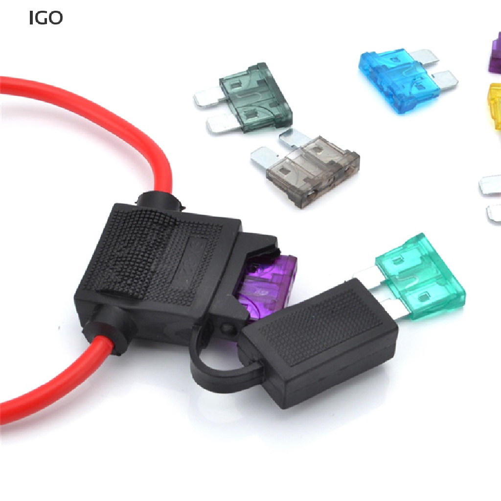 IGO Car Splash Proof In-line Standard Blade Fuse Holder Box 5/10/15/20 ...