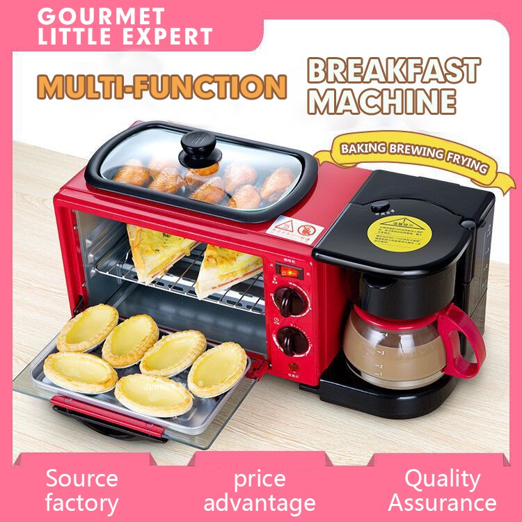Oven, coffee, frying pan 3-in-1 desktop multifunctional breakfast ...