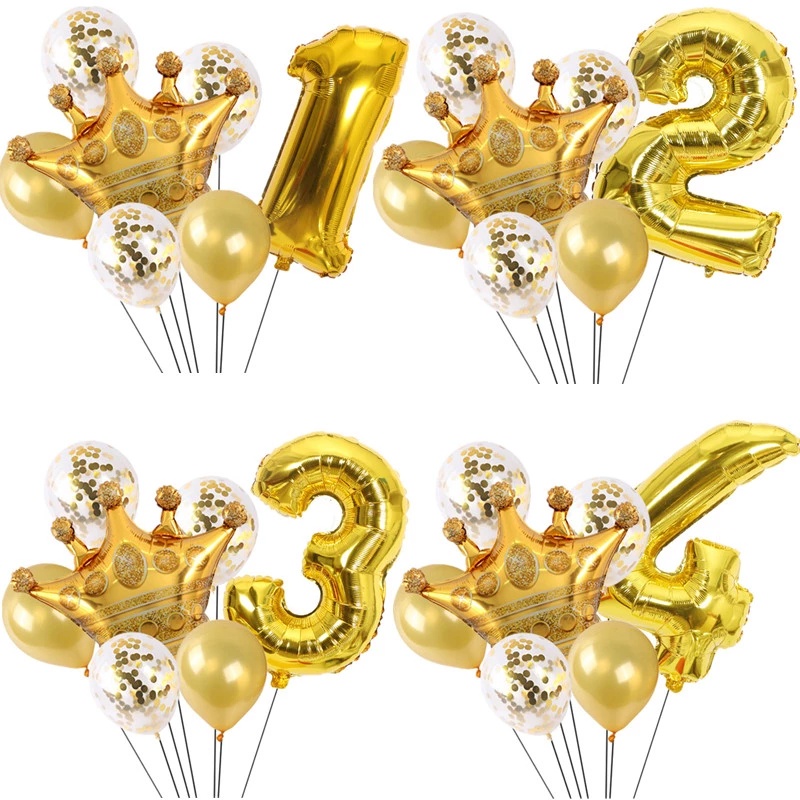 GOLD NUMBER PARTY BALLOONS THEME SET | Shopee Philippines