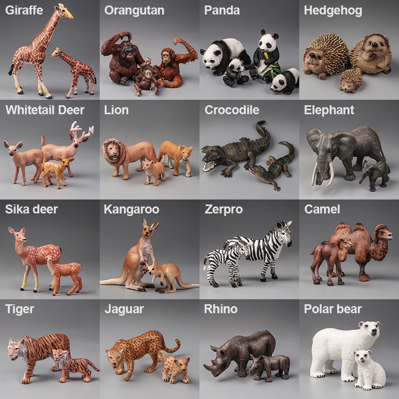 【Spot】Simulation Animal Toys Set Realistic Wild PVC Animals Model ...