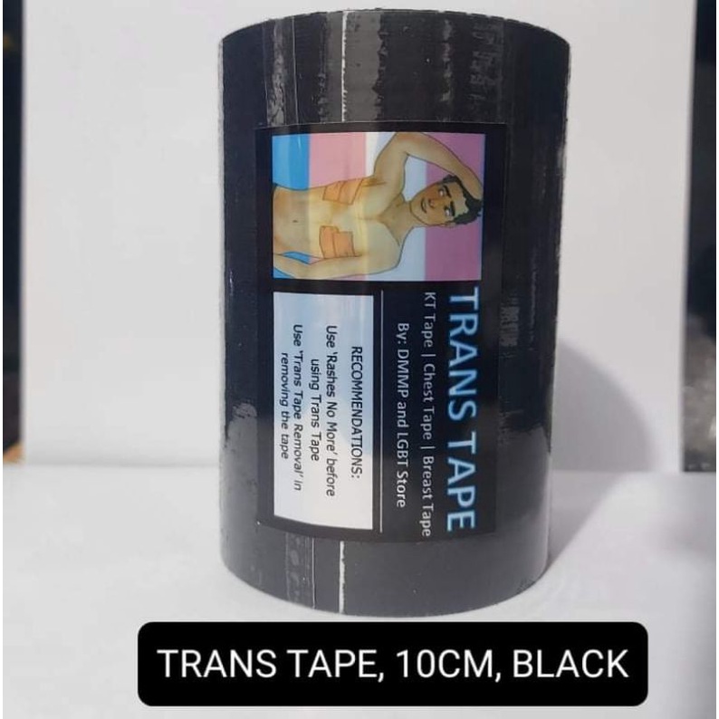 ORIGINAL TRANS TAPE Black 10cm Waterproof | KT Tape Chest Tape ...