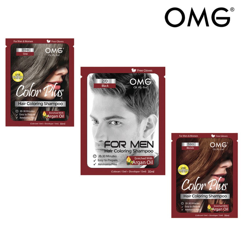 OMG Hair Color Plus Coloring Shampoo with Argan Oil 30mL | Shopee ...