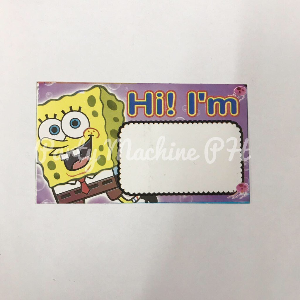 6pcs Spongebob Party Name Tag | Shopee Philippines