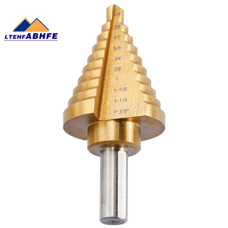 Step Drill Cone Drill Bits, High Speed Steel 10 Steps 1/4 to 1-3/8 inch ...