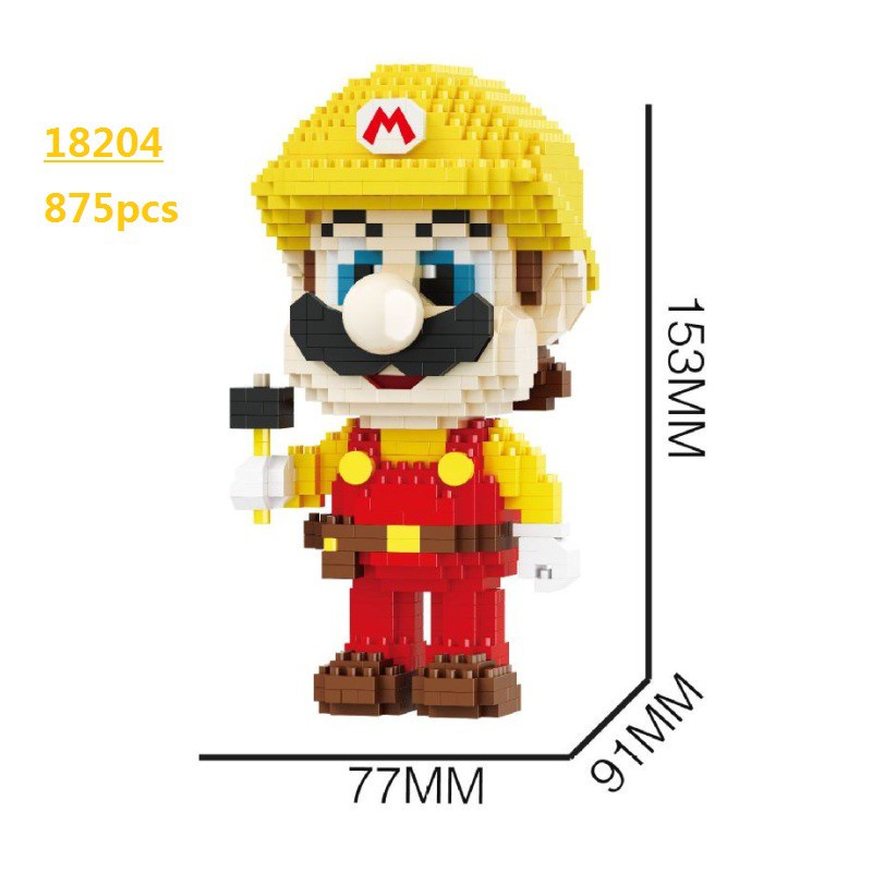 Mini Blocks Cute Super Mario Nanoblock Yoshi Building Toys Cartoon Kids ...