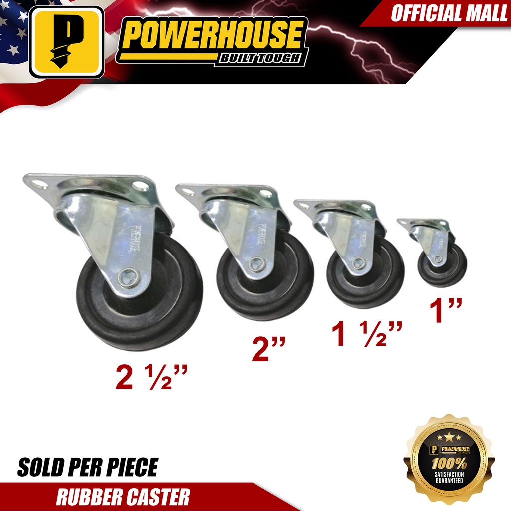 POWERHOUSE 1 PC Rubber Caster Wheel Plain SOLD PER PIECE 100% ORIGINAL ...