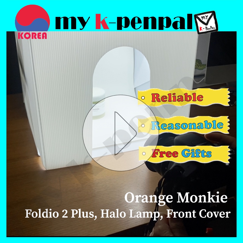 [orangemonkie] Foldio2 Plus Mini Studio(Triple LED) 1EA + Halo Bar Lamp Set 1EA + Front Cover ...