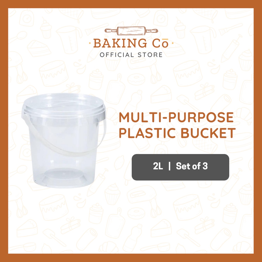 Multi-purpose plastic bucket - 2L/bundle (set of 3) | Shopee Philippines