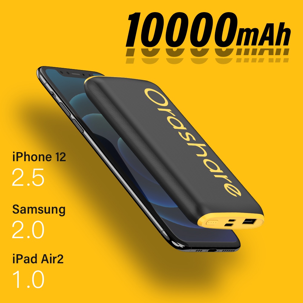 Orashare O10 10000mAh Powerbank Li Polymer Fast Charging Stylish Slim ...