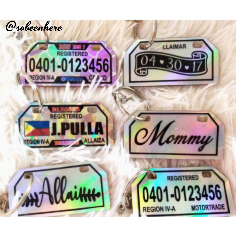 CUSTOMIZED/PERSONALUIZED ACRYLIC MINI PLATE KEYCHAIN | Shopee Philippines