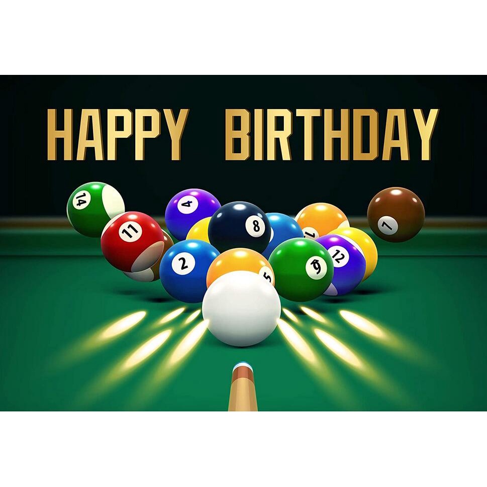 7x5ft Birthday Party Backdrop Billiard Pool Balls Photography ...