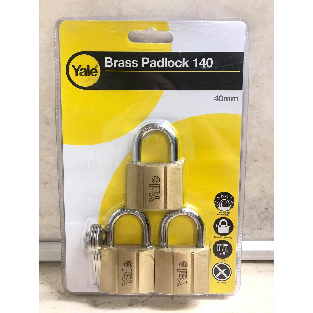 Yale Brass Padlock V140 Set of 3 (50mm, 40mm, 30mm and 25mm) | Shopee Philippines