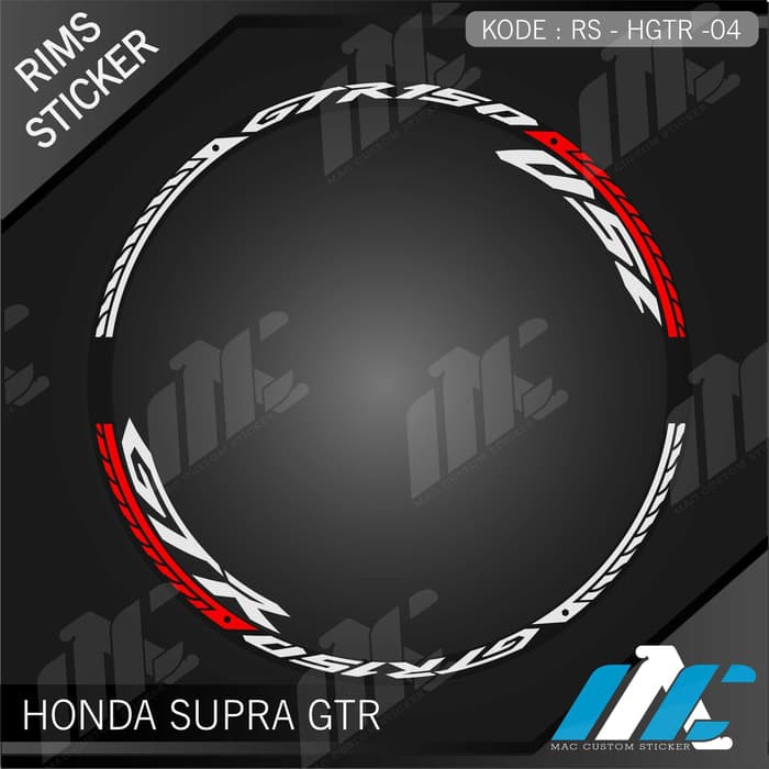 Hgtr 04 - GTR 150 Rim LIST - SUPRA GTR 150 Rim Trim STICKER | Shopee ...