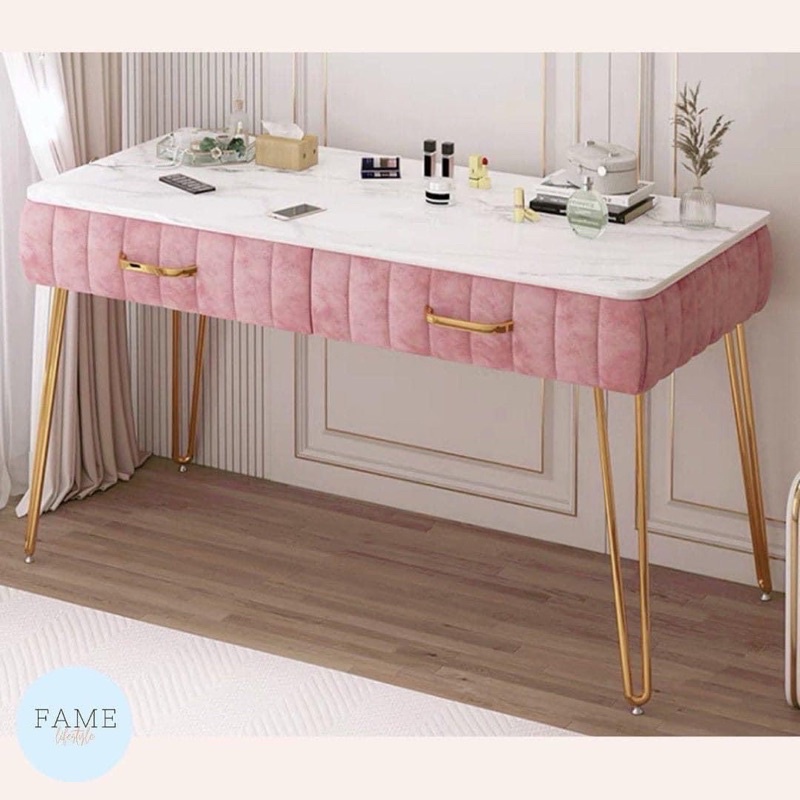 Velvet Vanity Table in Hairpin Legs | Shopee Philippines