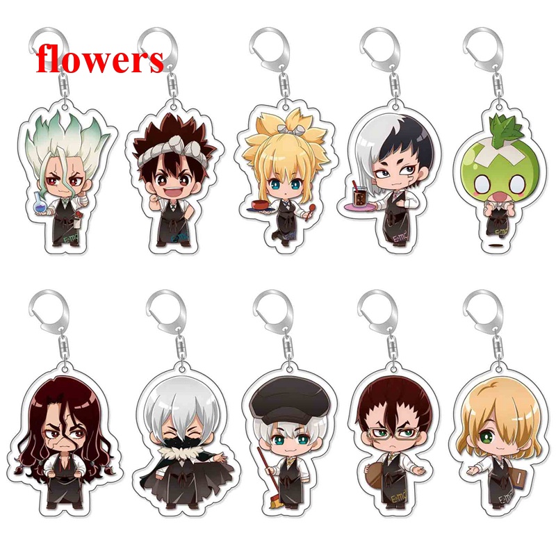 Flowers Anime Dr.Stone Keychain Senku Ishigami Oki Taiju Ogawa Yuzuriha ...