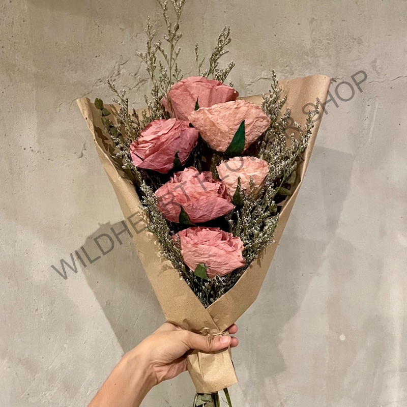 Fossilized Rose Dried Bouquet (3 stems or 6 stems) | Shopee Philippines