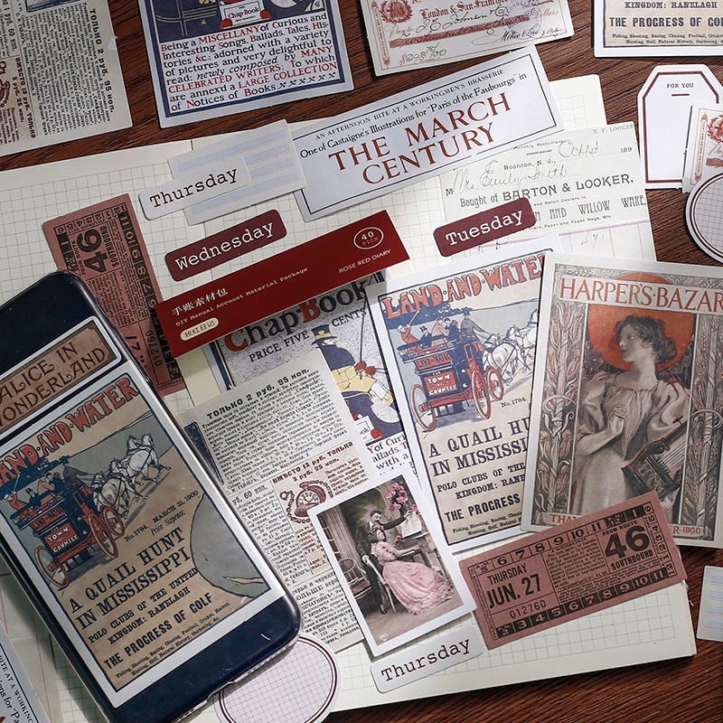 40pcs Middle Age Theme Vintage Stickers Set Decorative Sticker For ...