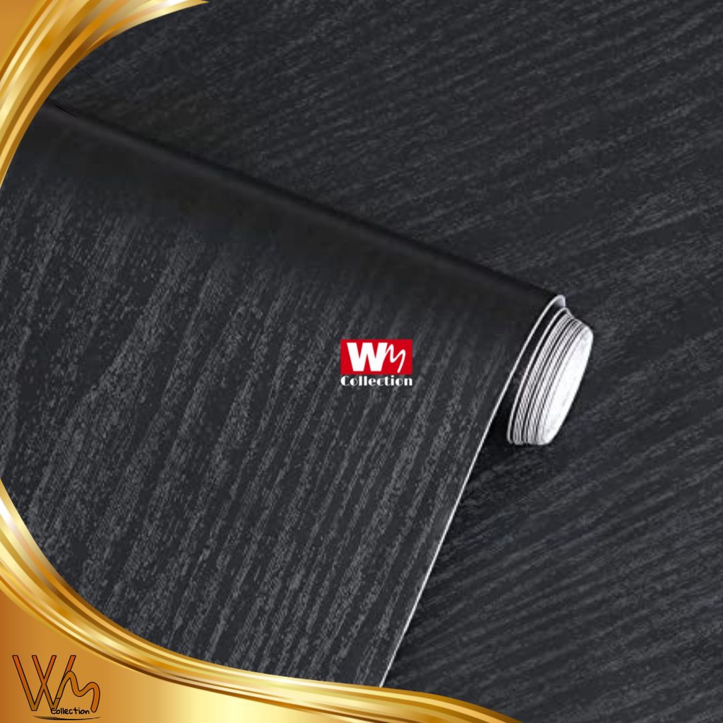 HITAM KAYU Black Wood Motif Wall Sticker Wallpaper 45cm x 100cm ...