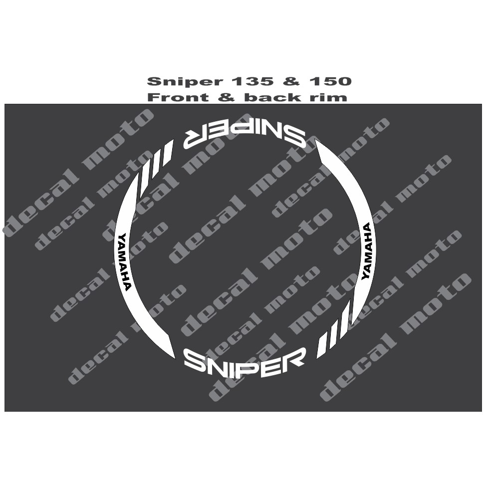 Decals, Sticker, Motorcycle Decals for Mags / Rim for Yamaha Sniper 135 ...