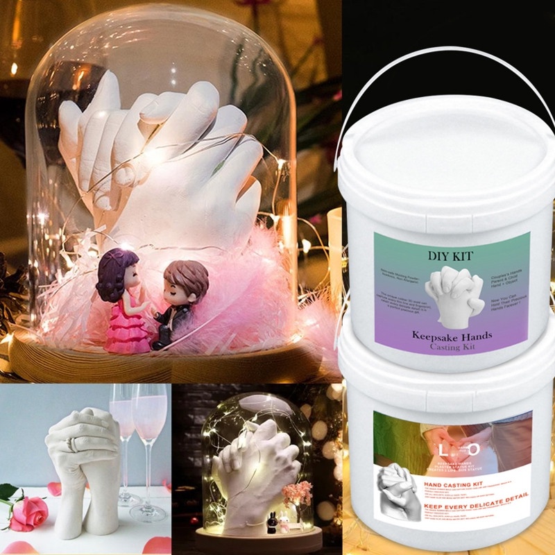 3D Handmade Hand Mold Casting Clone Powder Kit DIY Couples Hand Holding ...