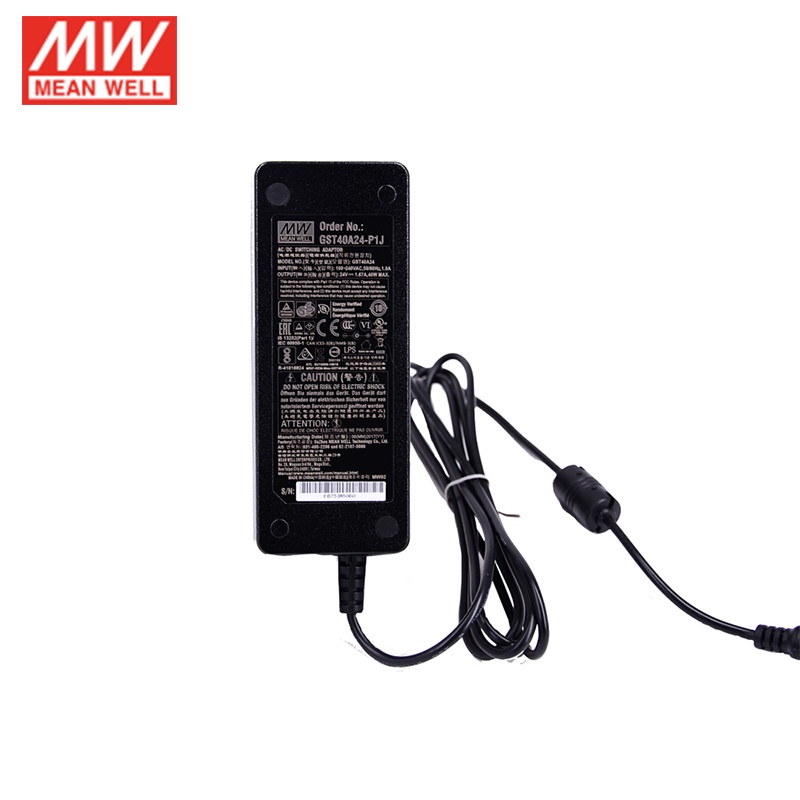 GST40A24-P1J MEAN WELL Industrial Desktop Adaptor 110V220V AC To 24V DC 1.67A 40W Meanwell Level ...