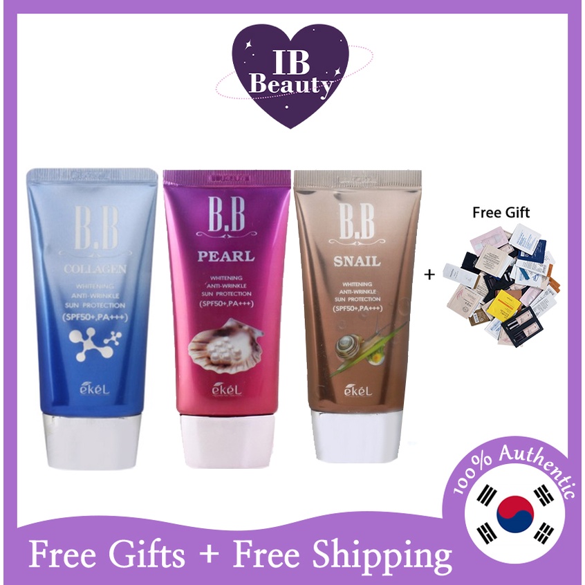 [EKEL] Snail / Pearl / Collagen B.B Cream SPF50+/PA+++ 50ml | Shopee ...