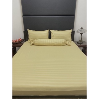 3in1 Fully Garterized Plain Canadian Cotton Bedsheet (Stripe Embossed ...