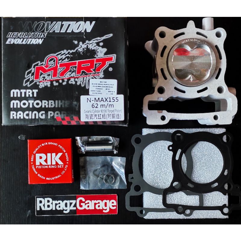 MTRT 62mm ChromeBore Block Set w/ Forged Piston - Nmax / Aerox / R15 V3 ...