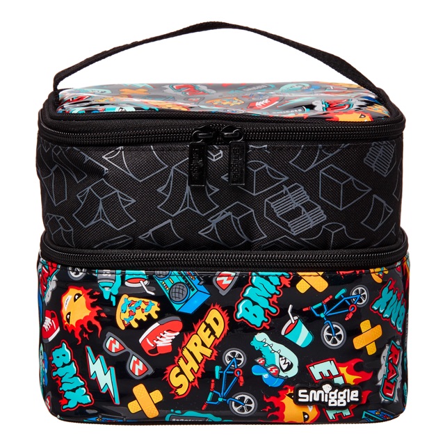Smiggle Stylin’ Dual Square Lunchbox Black | Shopee Philippines