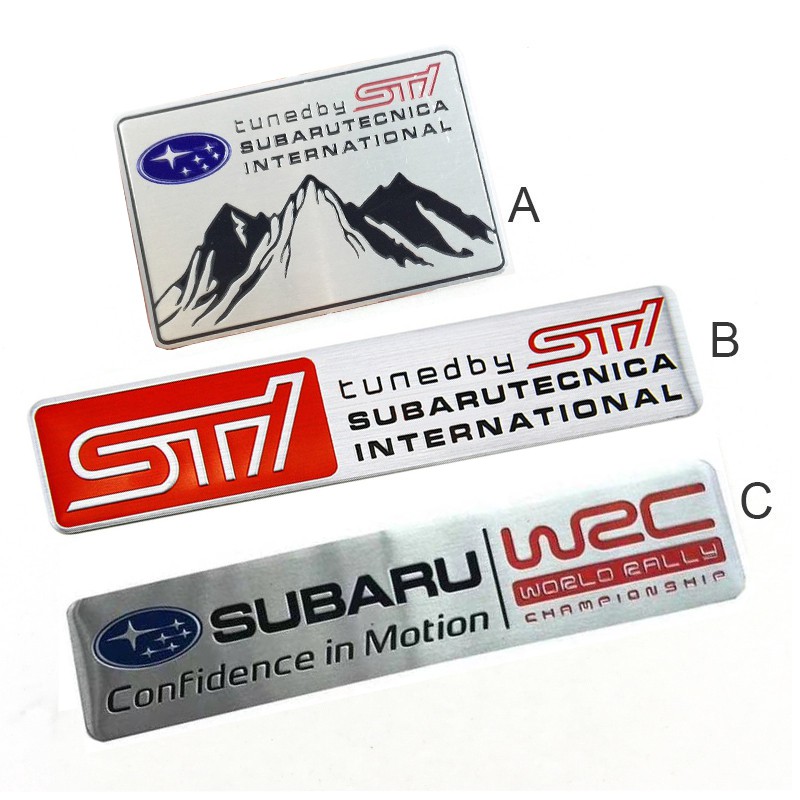 1 x Aluminum STI SUBARU WRC Logo Car Auto Decorative Trunk Emblem Badge ...
