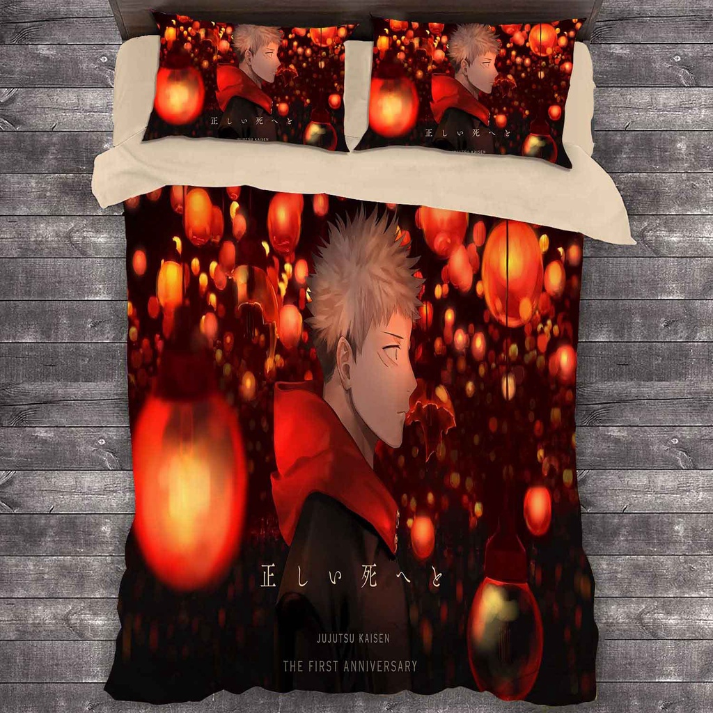 Jujutsu Kaisen 3IN1 Bedsheet Set Single/Double Queen Size Bed Sheet ...
