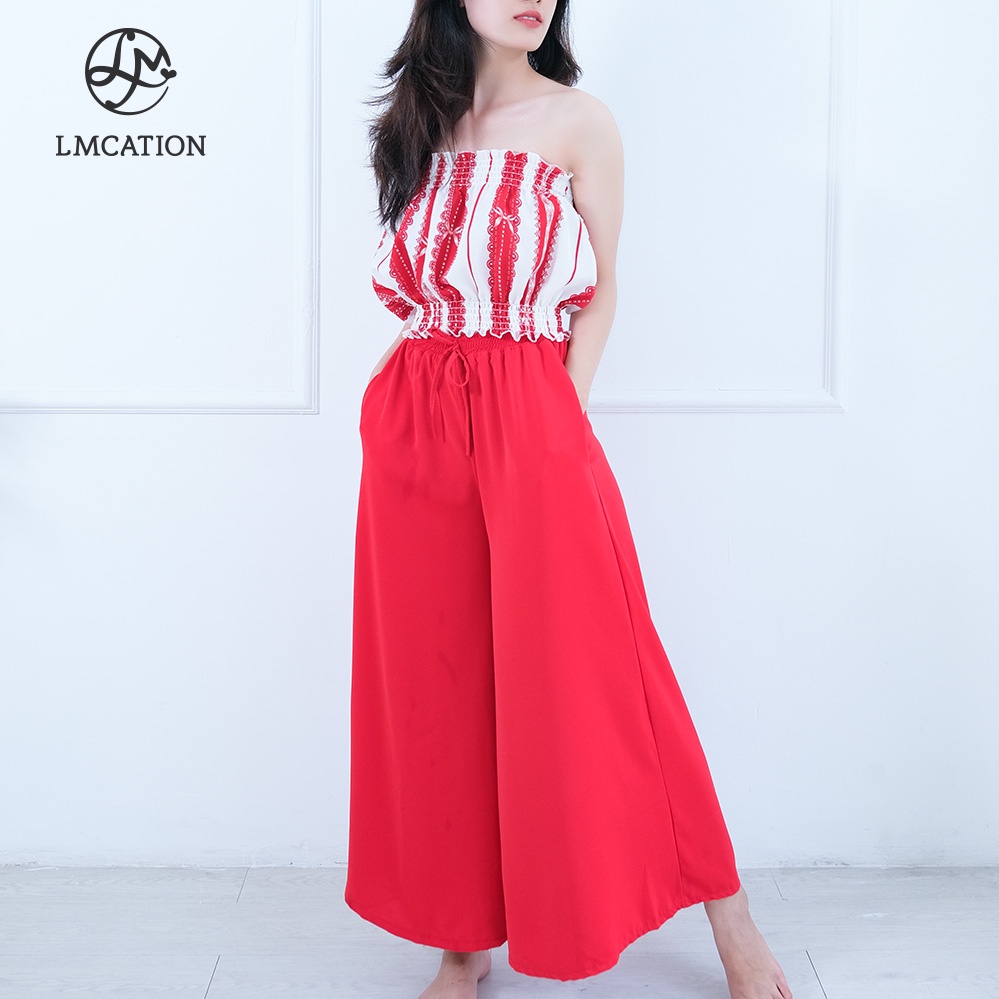 LMcation Mila Long Skirt Pants - Red | Shopee Philippines