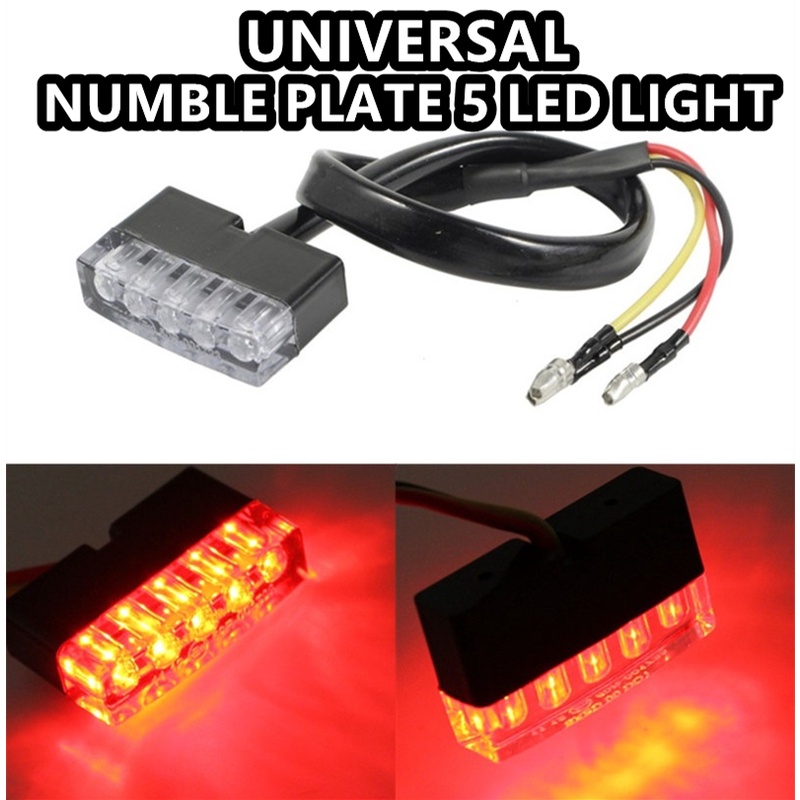 UNIVERSAL NUMBER PLATE 5 LED LIGHT LAMP RED COLOR | Shopee Philippines
