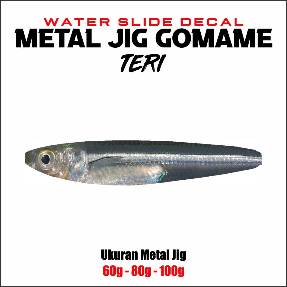 Gomame Teri Water Slide Decal Sticker Metal Jig 60g 80g 100g | Shopee ...
