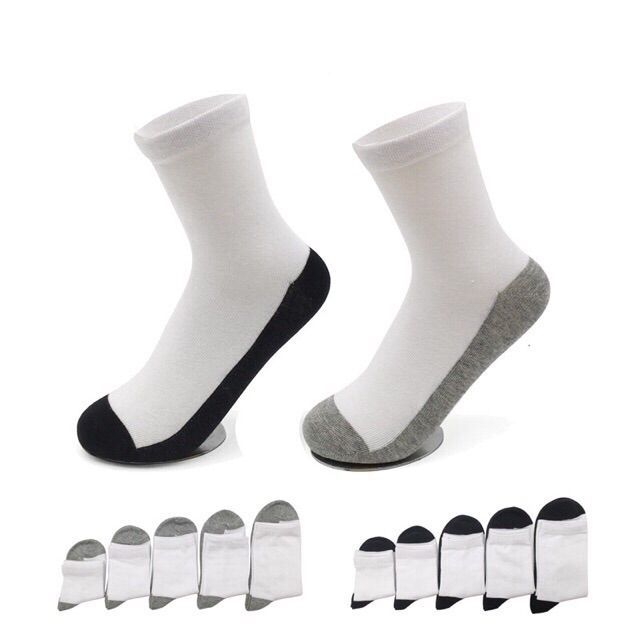 3pairs Ankle Socks White on Black and Gray Unsiex School Cotton ...