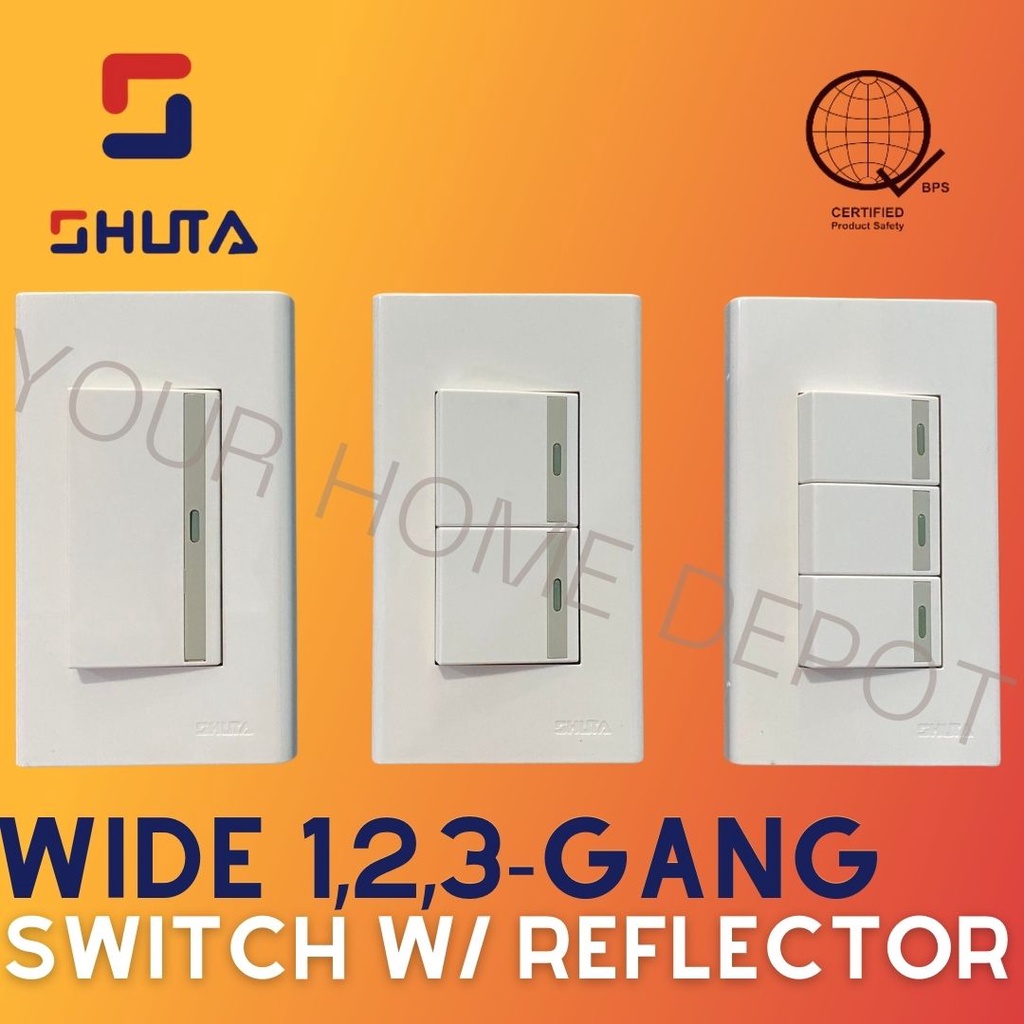 SHUTA Wide Series Switch with Reflectorize (1Gang/2Gang/3 Gang ...