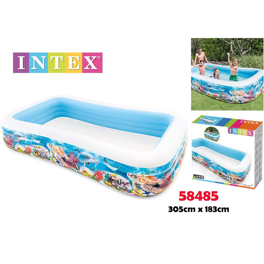 Intex Extra Large Inflatable and Portable Tropical Reef Family Swimming ...