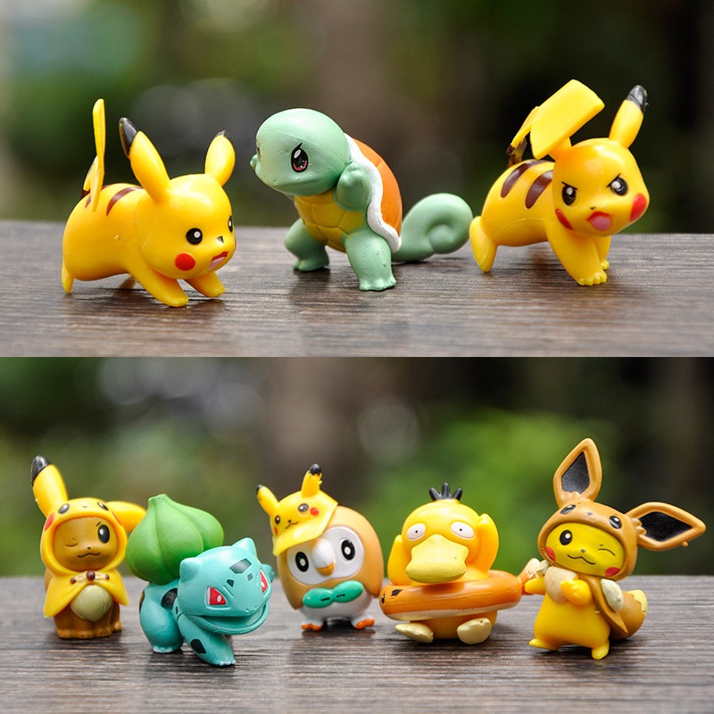 New Pokemon Mini Action Figures 8PC Kids PIKACHU Monster Toys Gifts ...