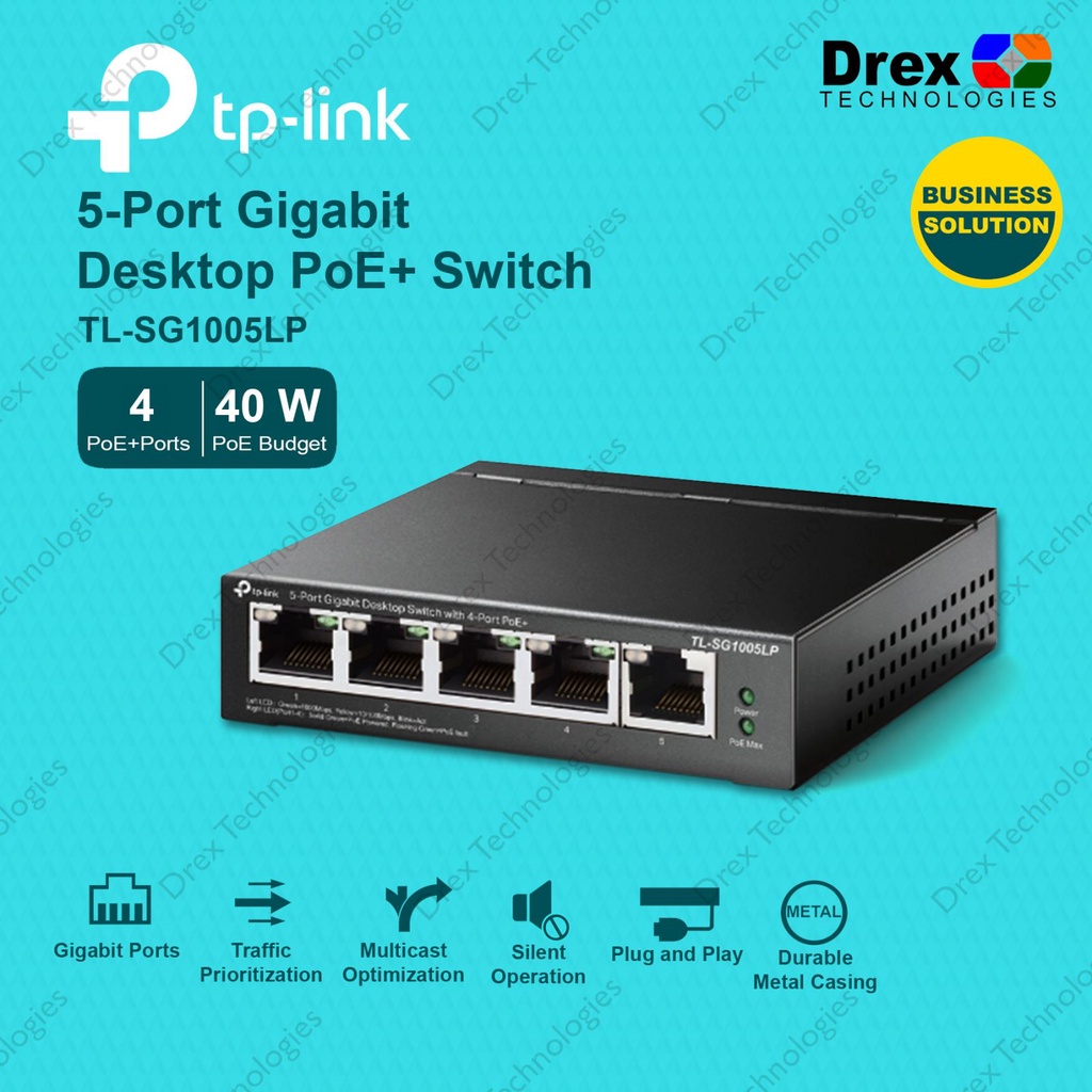 TP-LINK TL-SG1005LP 5-Port Gigabit Deskop PoE + Switch | Shopee Philippines