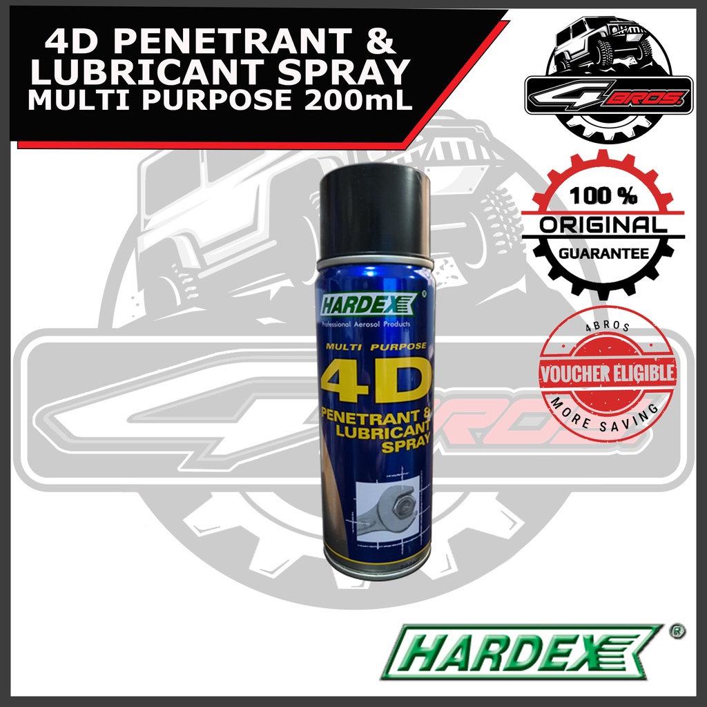 HARDEX 4D PENETRANT AND LUBRICANT SPRAY MULTI PURPOSE 200mL | Shopee ...