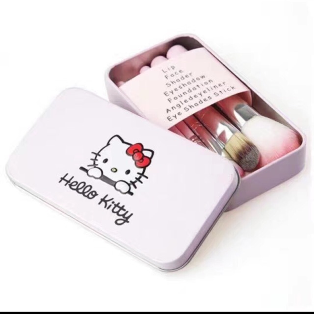 Hello kitty brush set HELLO KITTY 7pcs Makeup Brush set tools With ...