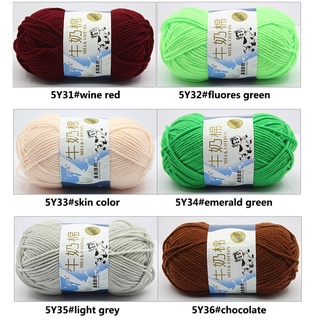 【50 Colors】5ply 50g Yarn Milk Fiber Knitting Wool Crochet Yarn Milk ...
