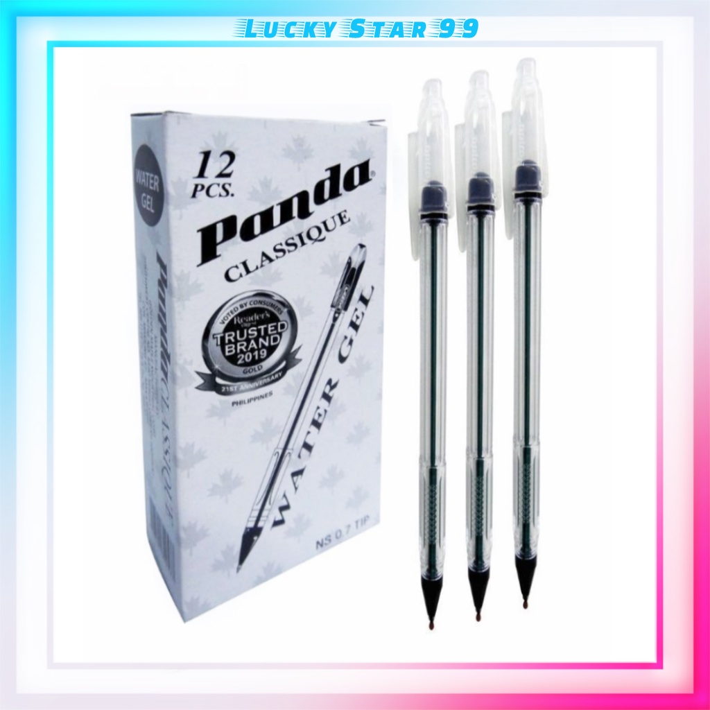 12pcs Panda Black Ballpen Classic School Supplies | Shopee Philippines